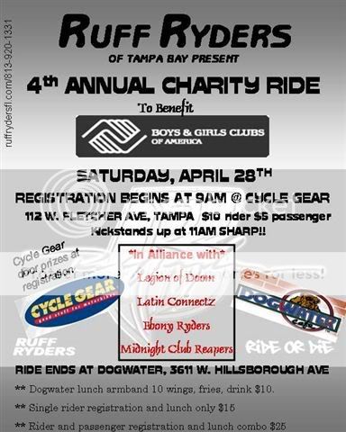 Tampa Ruff Ryders 4th Annual Charity Ride April 28th | Sport Bikes